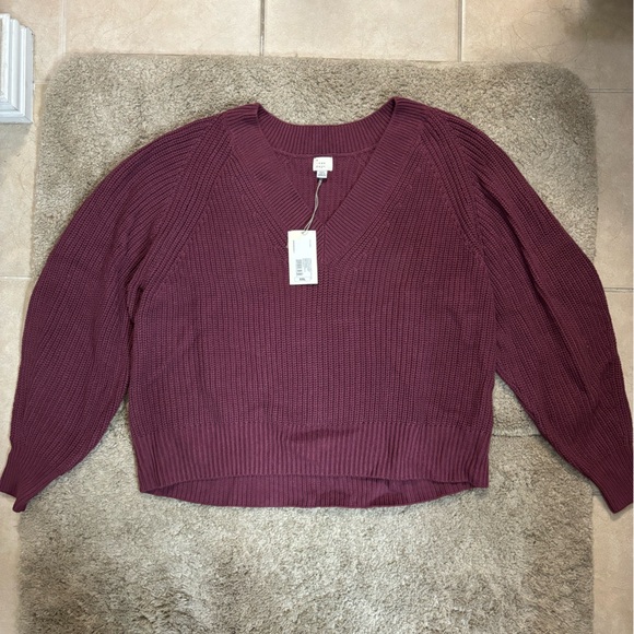 a new day | Sweaters | A New Day Womens Burgundy Vneck Pullover Sweater ...